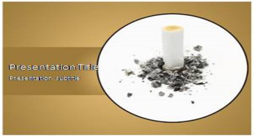 Quit Smoking Free PowerPoint Template and Background