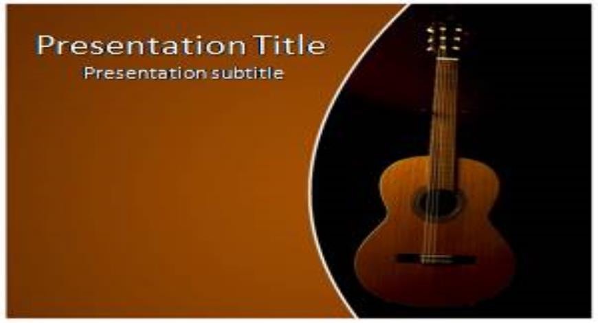 Guitar Free PowerPoint Template and Background