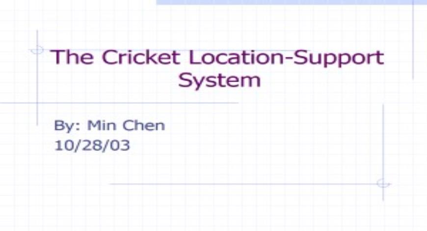 Free Download The Cricket Location (Support System) PowerPoint ...