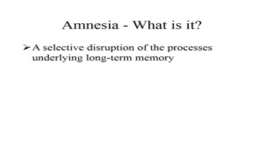 Free Download Amnesia-What is it PowerPoint Presentation Slides