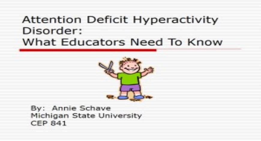 Free Download About Attention Deficit Hyperactivity Disorders PowerPoint Presentation Slides