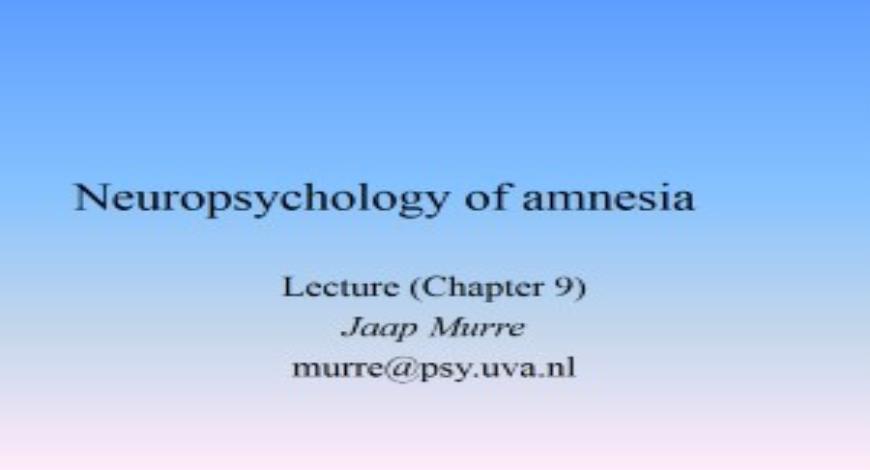 Free Download Neuropsychology of Amnesia PowerPoint Presentation Slides