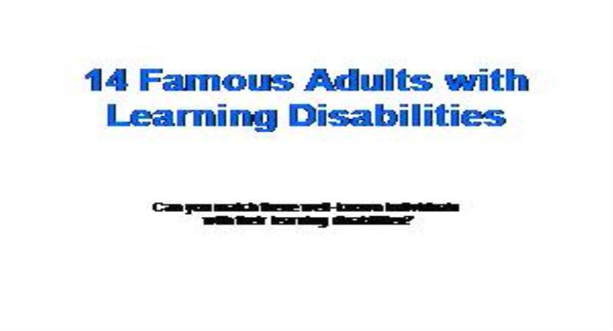 Free Download Famous People with Learning Disabilities PowerPoint ...