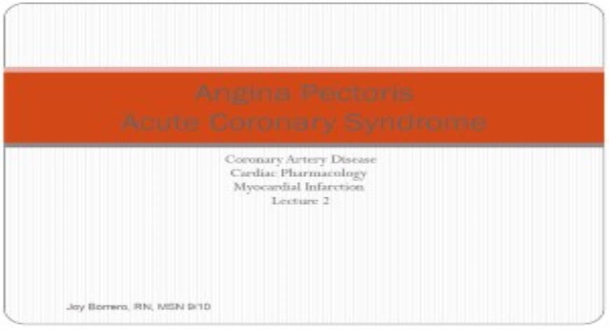 Free Download Introduction of Acute Coronary Syndrome PowerPoint ...
