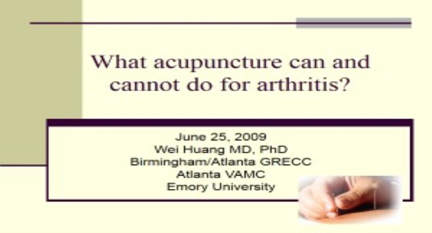 Free Download What acupuncture can and cannot do about arthritis PowerPoint Presentation Slides
