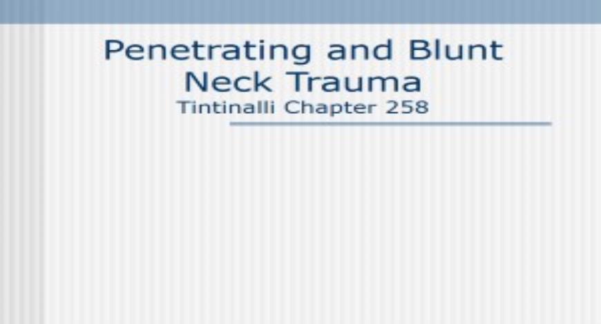 Free Download Penetrating and Blunt Neck Trauma Tintinalli Chapter 258 ...