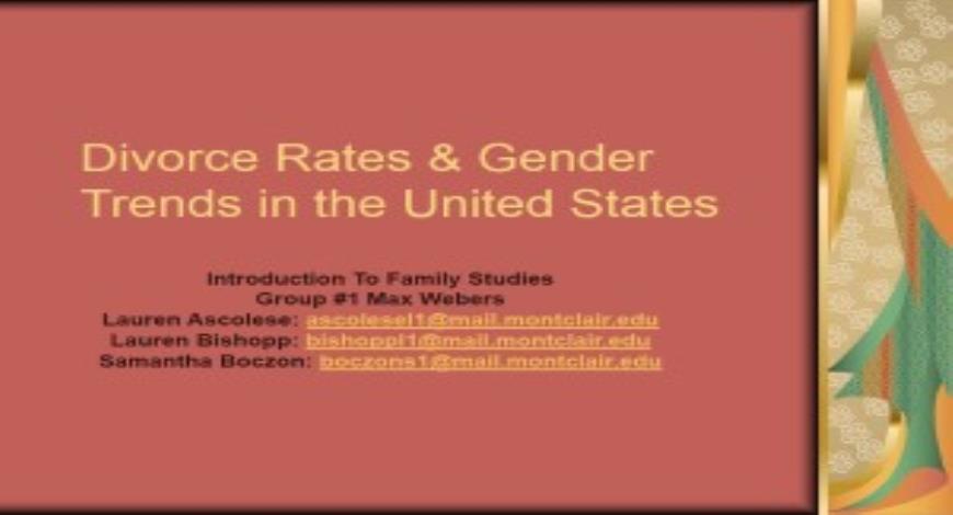 Free Download Divorce Rates Gender Trends in the United States ...