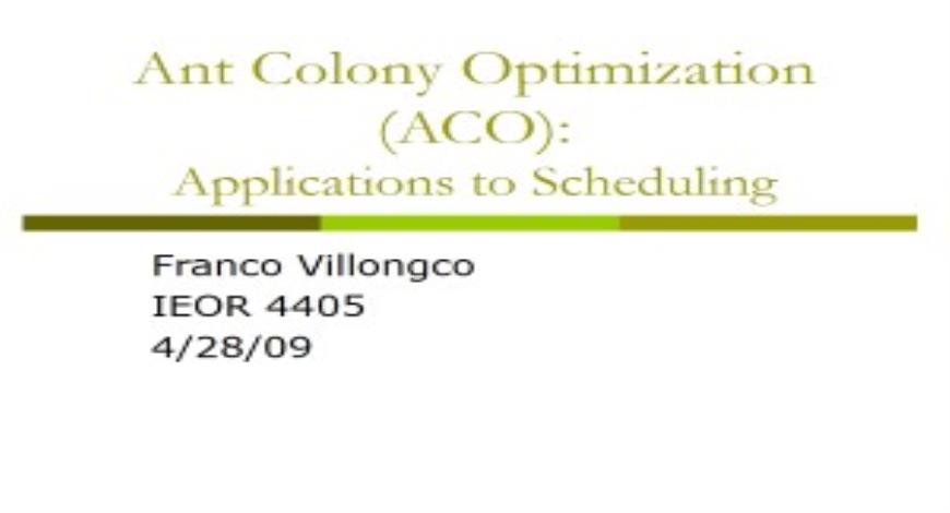 Free Download A Ant Colony Optimization Aco Powerpoint Presentation