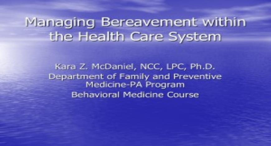 Free Download BEREAVEMENT Department PowerPoint Presentation ...