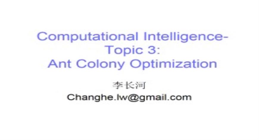 Ant Colony Optimization Ppt