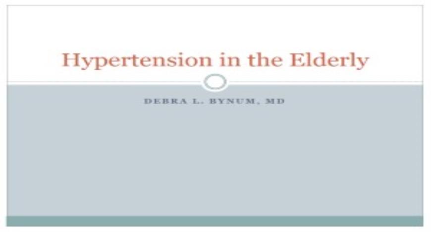 Free Download Hypertension in the Elderly PowerPoint Presentation Slides