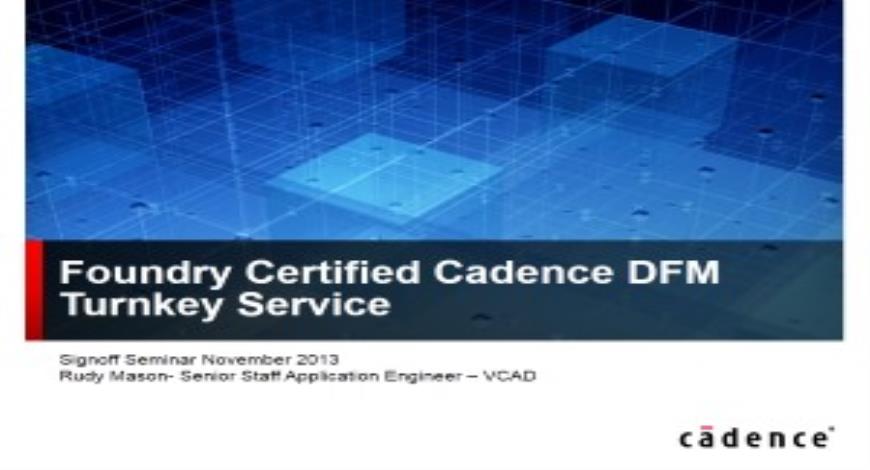Free Download Foundry Certified Cadence Cadence Design Systems ...