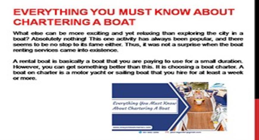 Free Download Everything You Must Know About Chartering A Boat ...