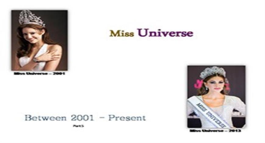 Free Download Miss Universe Winners (Between 2001 to present ...
