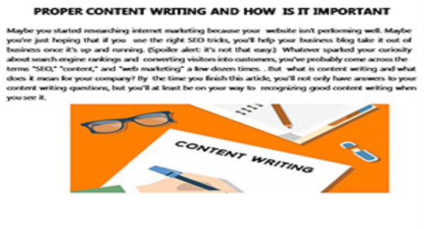 Free Download Proper Content Writing and How is it Important PowerPoint ...
