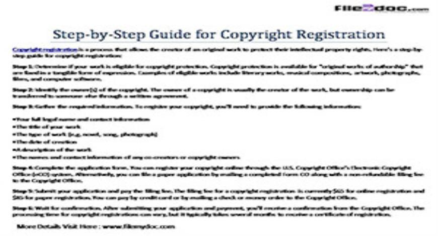 Free Download Step-by-Step Guide for Copyright Registration PowerPoint ...