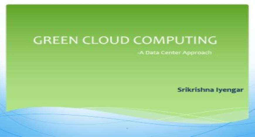 Free Download GREEN CLOUD COMPUTING PowerPoint Presentation Slides