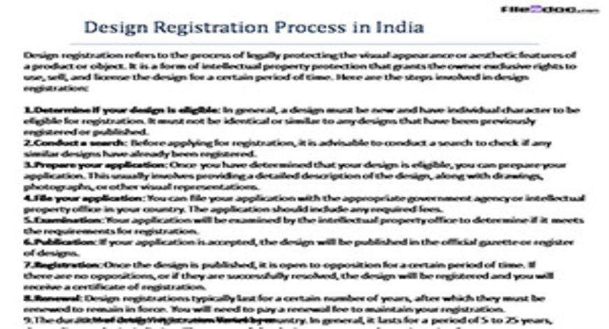Free Download Design Registration Process in India PowerPoint ...