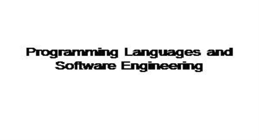 Free Download Programmings Languages and Software Engineering ...