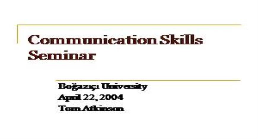 Effective Communication Skills Ppt