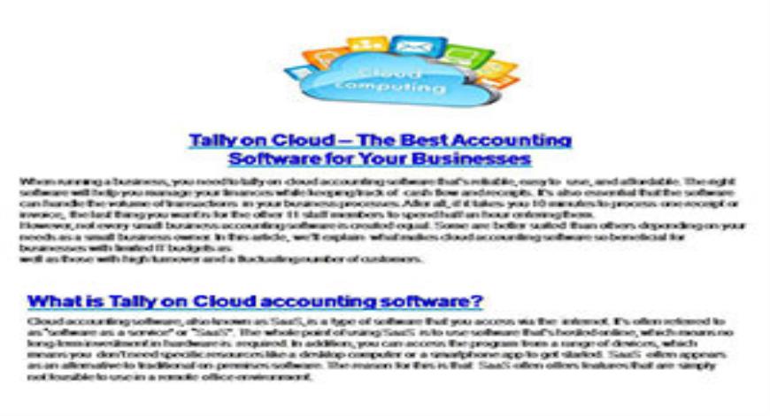 Free Download Tally on Cloud PowerPoint Presentation | SlidesFinder.com