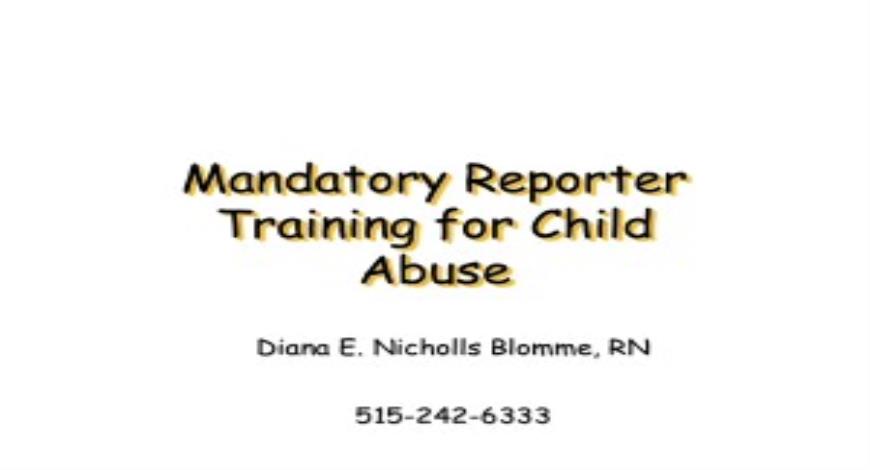 Free Download Mandatory Reporter Training for Child Abuse PowerPoint ...